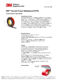 3M™ Acrylic Foam doppelseitiges Klebeband 5745, Grau, 2.0 mm | 3M ...