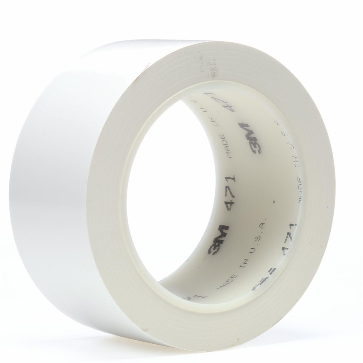 3M™ Vinyl Tape 471, White, 2 in x 36 yd, 5.2 mil, 24 rolls per case ...