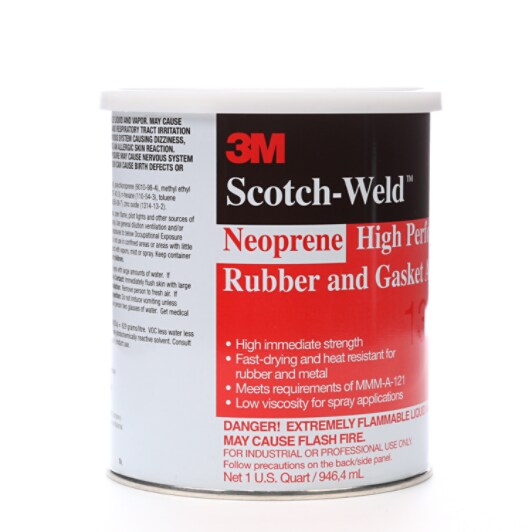 3M™ Neoprene High Performance Rubber and Gasket Adhesive, 1300L-1QT ...