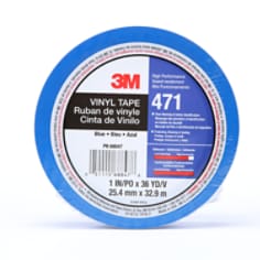 3M™ Vinyl Tape 471, Blue, 1 in x 36 yd, 5.2 mil, 36 rolls/Case, Individually Wrapped ...