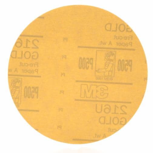 3M™ Hookit™ Gold Disc, 216U, 00972, P500, A-weight, 6 in (15.24 cm ...