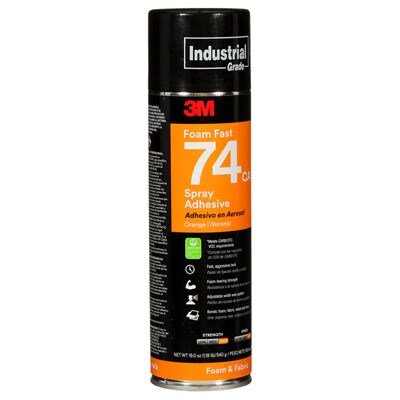 3M™ Foam Fast 74 CA Spray Adhesive - Low VOC %3C25% Orange, Net Wt 19.0 ...