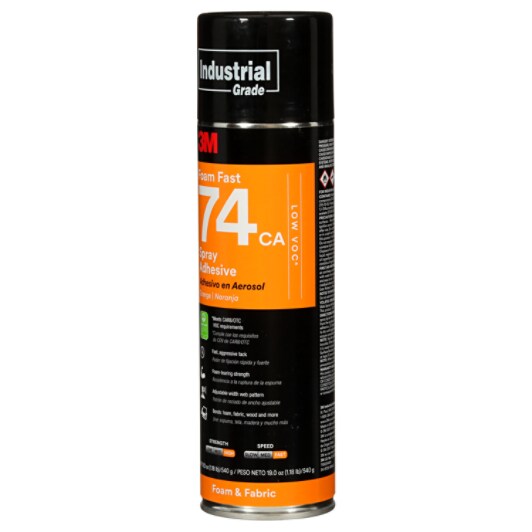 3M™ Foam Fast 74 CA Spray Adhesive - Low VOC %3C25% Orange, Net Wt 19.0 ...