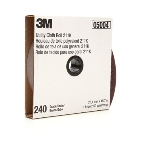3M™ Utility Cloth Roll, 211K, grade 240, 1 in x 150 ft (25.4 mm x 45.72 ...