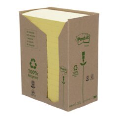 Post-it® Recycled Notes, canary yellow, 3 in x 5 in, (7.6 cm x 12.7 cm ...