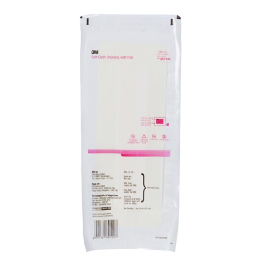 3M™ Soft Cloth Dressing with Pad 8671, 9 cm x 25 cm | 3M India