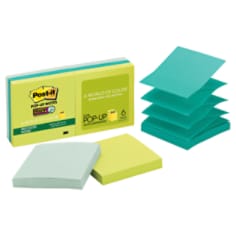 Post-it® Recycled Super Sticky Pop-up Notes R330-6SST, Bora Bora ...