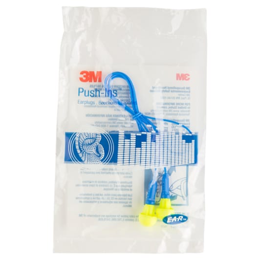 3M™ E-A-R™ Push-Ins™ Corded Earplugs, Poly Bag 318-1003, 200 Pairs/Box ...