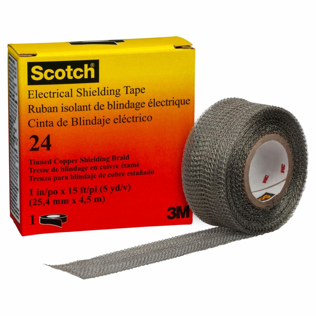 3M™ Scotch® 24 Open Weave Shielding Braid Tape 25mm x 4.5m | 3M New Zealand