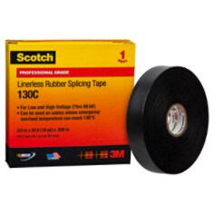 Scotch® Linerless Rubber Splicing Tape 130C, 3/4 in x 30 ft, Black, 1 ...