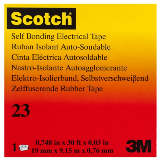 Scotch® Rubber Splicing Tape 23, 19 mm x 9.15 m, Black, 40 rolls/Case ...