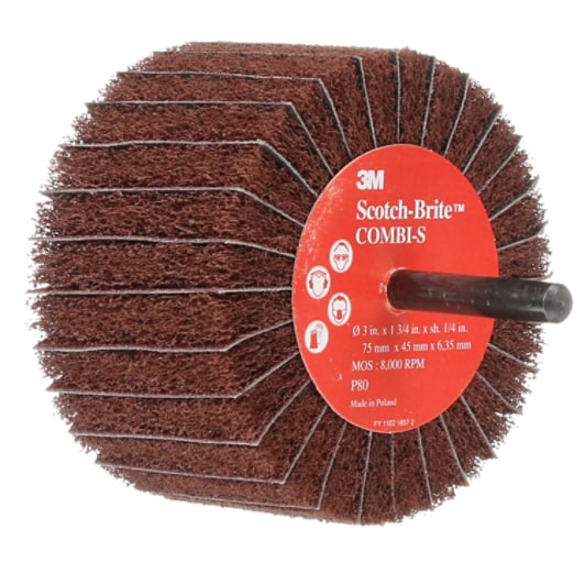 Scotch-Brite™ Combi-S Wheel, 80801, 80, 3 in x 1 3/4 in x 1/4 in (7.62 ...