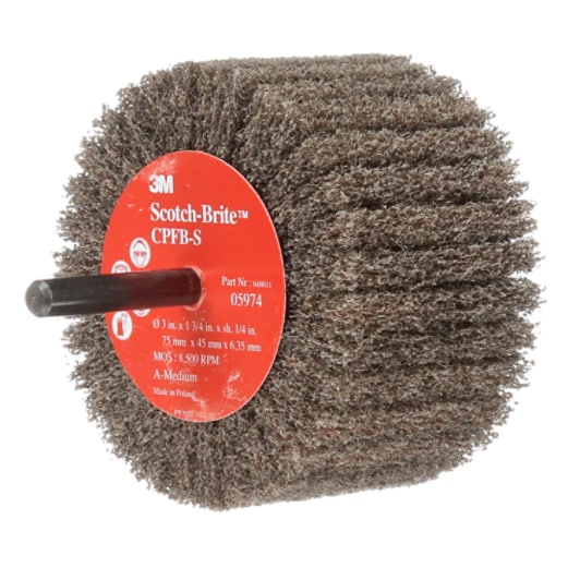 Scotch-Brite™ Cut and Polish Flap Brush, A MED, 3 in x 1-3/4 in x 1/4 ...