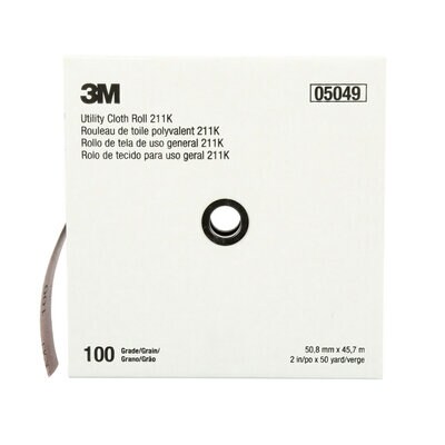 3M™ Utility Cloth Roll, 211K, grade 100,J-weight, 2 in x 150 ft (50.8 ...