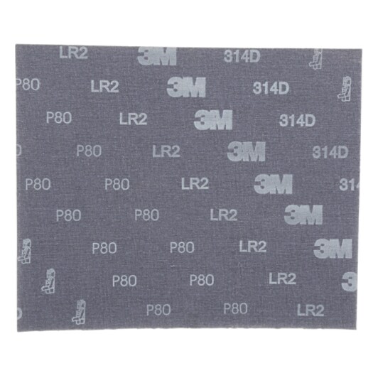 Toile abrasive polyvalente 3M(MC), 314D, P80, 228,6 x 279,4 mm (9 x 11 ...
