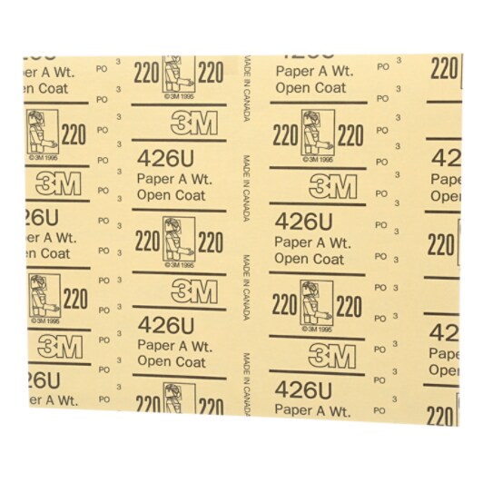 3M™ Paper Sheet, 426U, A-weight, P220, 9 in x 11 in (228.6 mm x 279.4 mm) | 3M Canada