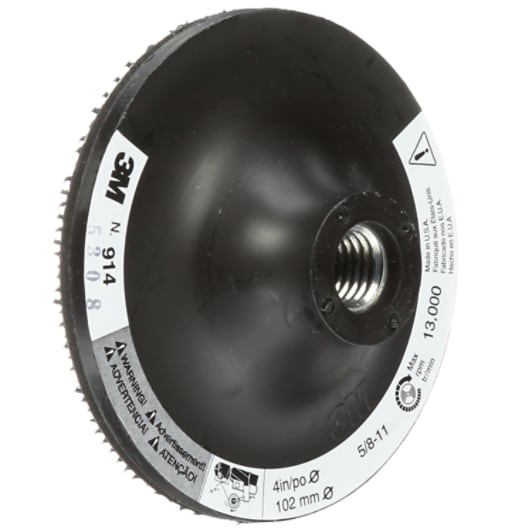 3M™ Disc Pad Holder, 914, black, 4 in x 1/8 in x 3/8 in x 5/8-11 in ...