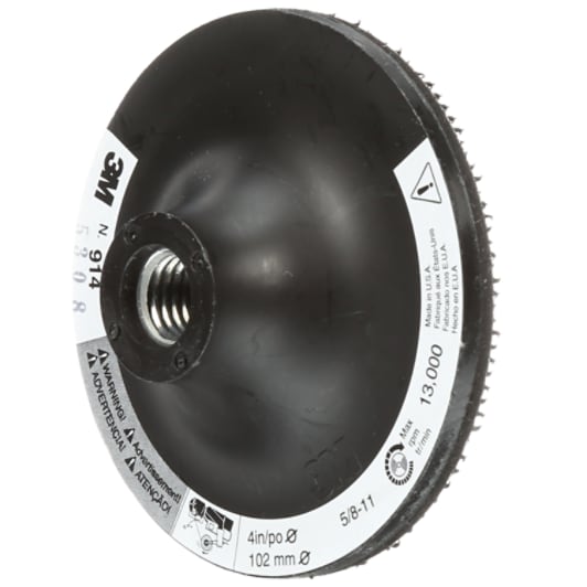3M™ Disc Pad Holder, 914, black, 4 in x 1/8 in x 3/8 in x 5/8-11 in ...