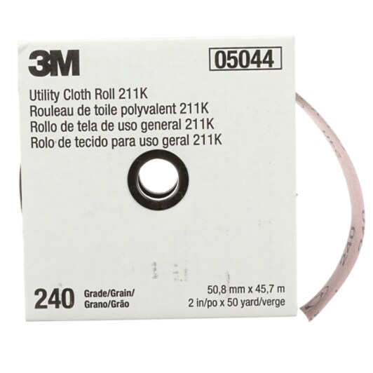 3M™ Utility Cloth Roll, 211K, grade 240, 2 in x 150 ft (50.8 mm x 45.72 ...