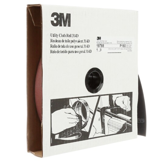 3M™ Utility Cloth Roll, 314D, P180, 1 in x 150 ft (25.4 mm x 45.72 m ...