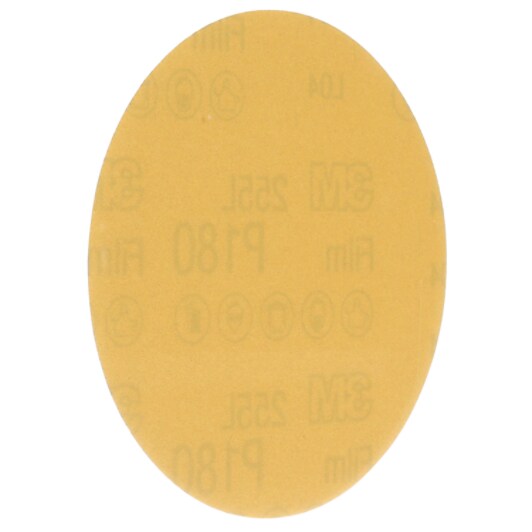 3M™ Hookit™ Gold Film Disc, 255L, P180, 5 in x NH (127 mm x NH) | 3M Canada