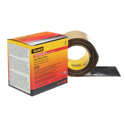 Scotch® Vinyl Mastic Roll, 2210, black, 90 mil (2.3 mm), 4 in x 10 ft ...