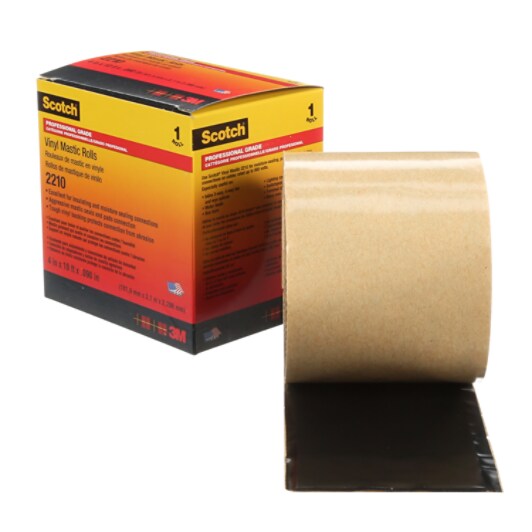 Scotch® Vinyl Mastic Roll, 2210, black, 90 mil (2.3 mm), 4 in x 10 ft ...