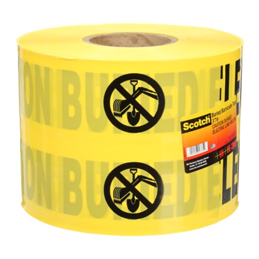 Scotch® Buried Barricade Tape, 370, yellow, %22Caution Buried Electric ...