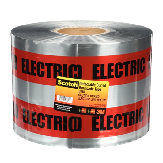 Scotch® Detectable Buried Barricade Tape, 408, red, %22Caution Buried ...