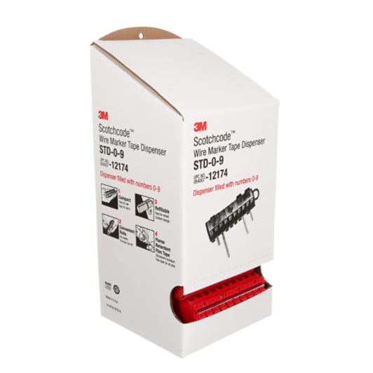 3M™ ScotchCode™ Wire Marker Tape Dispenser, STD-0-9, filled | 3M Canada