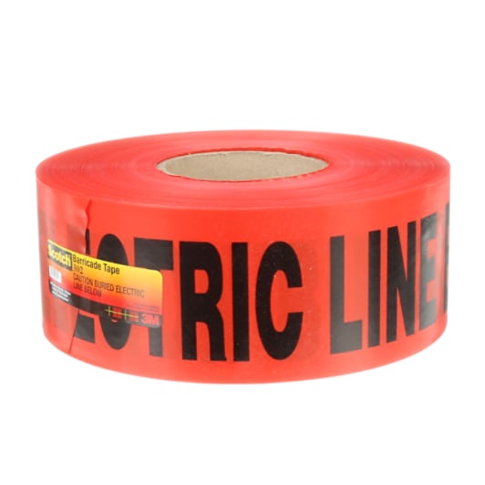 Scotch® Buried Barricade Tape, 302, red, %22Caution Buried Electric ...