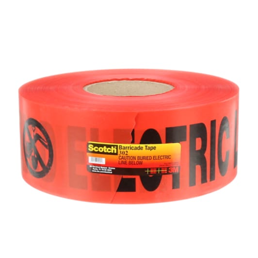 Scotch® Buried Barricade Tape, 302, red, %22Caution Buried Electric ...