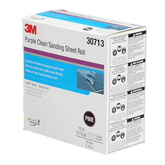 3M™ Hookit™ Purple Clean Sanding Sheet Roll, 745I, 30713, P80, E-weight ...