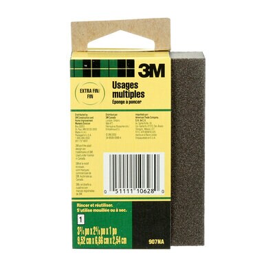 3M™ All Purpose Sanding Sponge 907-ESF, Extra Fine/Fine, 3 3/4 in x 2 5 ...