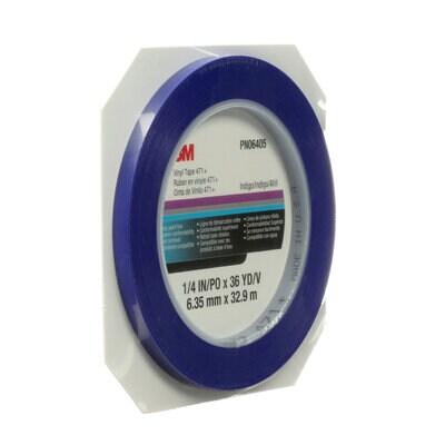 3M™ Vinyl Tape, 471+, indigo, 0.3 in x 36.0 yd x 5.3 mil (0.6 cm x 32.9 ...