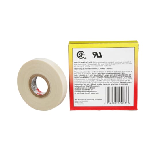 Scotch® 69 Glass Cloth Electrical Tape, white, 1/2 in x 66 ft, silicone ...