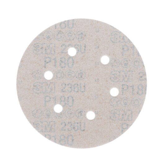3M™ Hookit™ Paper Dust Free Disc, 236U, P180, 6 in x NH (152.4 mm x NH ...