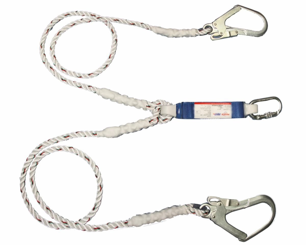 3M™ Protecta® FIRST™ Twin Leg Shock Absorbing Rope Lanyard 1390235 | 3M ...
