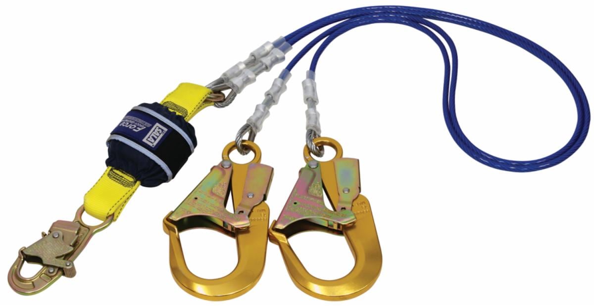 3M™ DBI-SALA® Force2™ Shock Absorbing Wire Cable Lanyard - Double Tail ...
