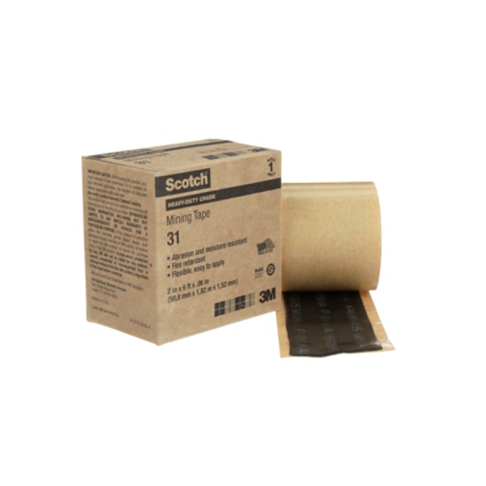 Scotch® Heavy Duty Mining Tape, 31, black, 60 mil (1.52 mm), 2 in x 6 ...
