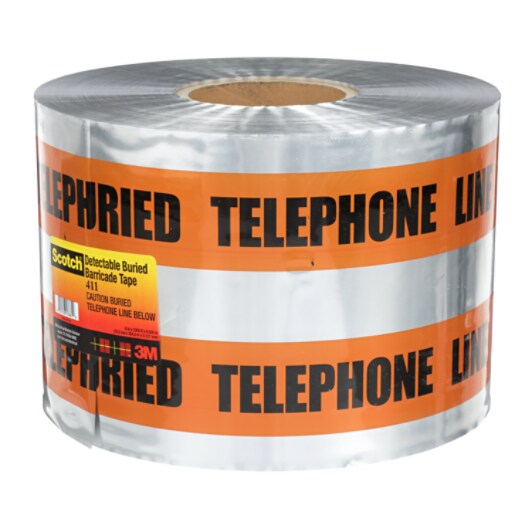 Scotch® Detectable Buried Barricade Tape, 411, red, %22Caution Buried ...