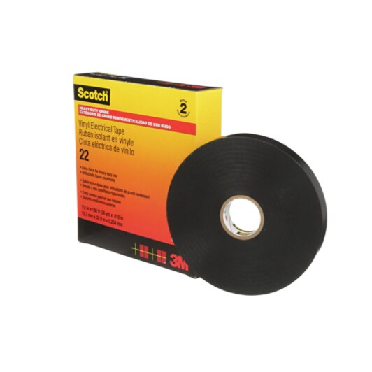 Scotch® Vinyl Electrical Tape, 22, black, 10 mil (0.25 mm), 1/2 in x 36 ...