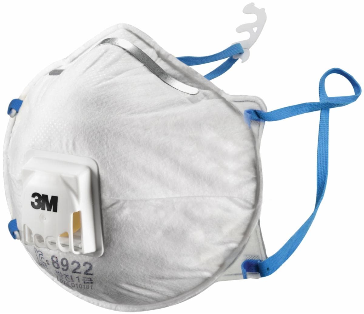 3M™ 방진 마스크 8922, 방진 1급, 후크앤실, 240개/케이스 | 3M 대한민국