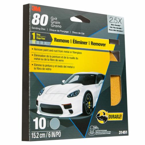 3M™ Sanding Discs 31451, with Stikit™ Attachment, 80 Grit, 6 in, 10 ...