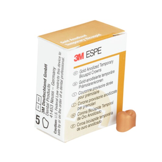 3M™ ESPE™ Gold Anodized Temporary Bicuspid Crown, 940520, first ...