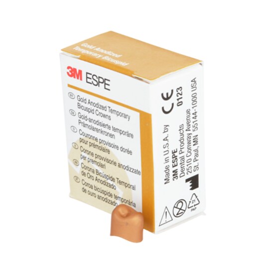 3M™ ESPE™ Gold Anodized Temporary Bicuspid Crown, 940520, first ...