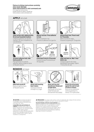 Command™ Small Designer Hooks 17082ANZ, 2 Hooks 4 Strips/Pack, 6 Packs/Bag, 6 Bags/Case | 3M ...