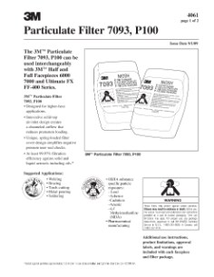 3M™ Particulate Filter 7093B, P100 144 EA/Case | Victory Supply Inc.