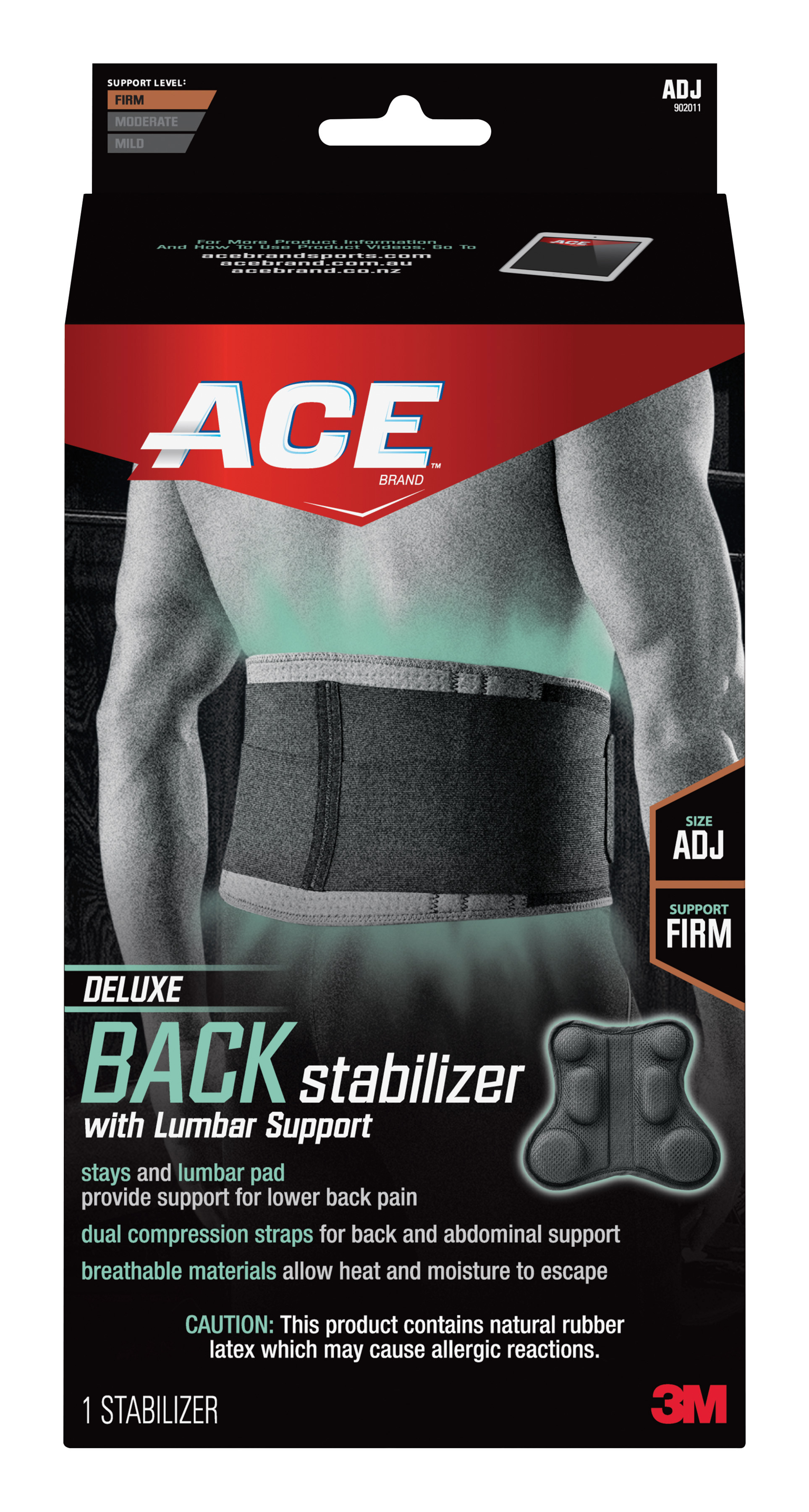 Pack-n-Tape | 902011 ACE™ Sport Deluxe Back Stabilizer, Adjustable