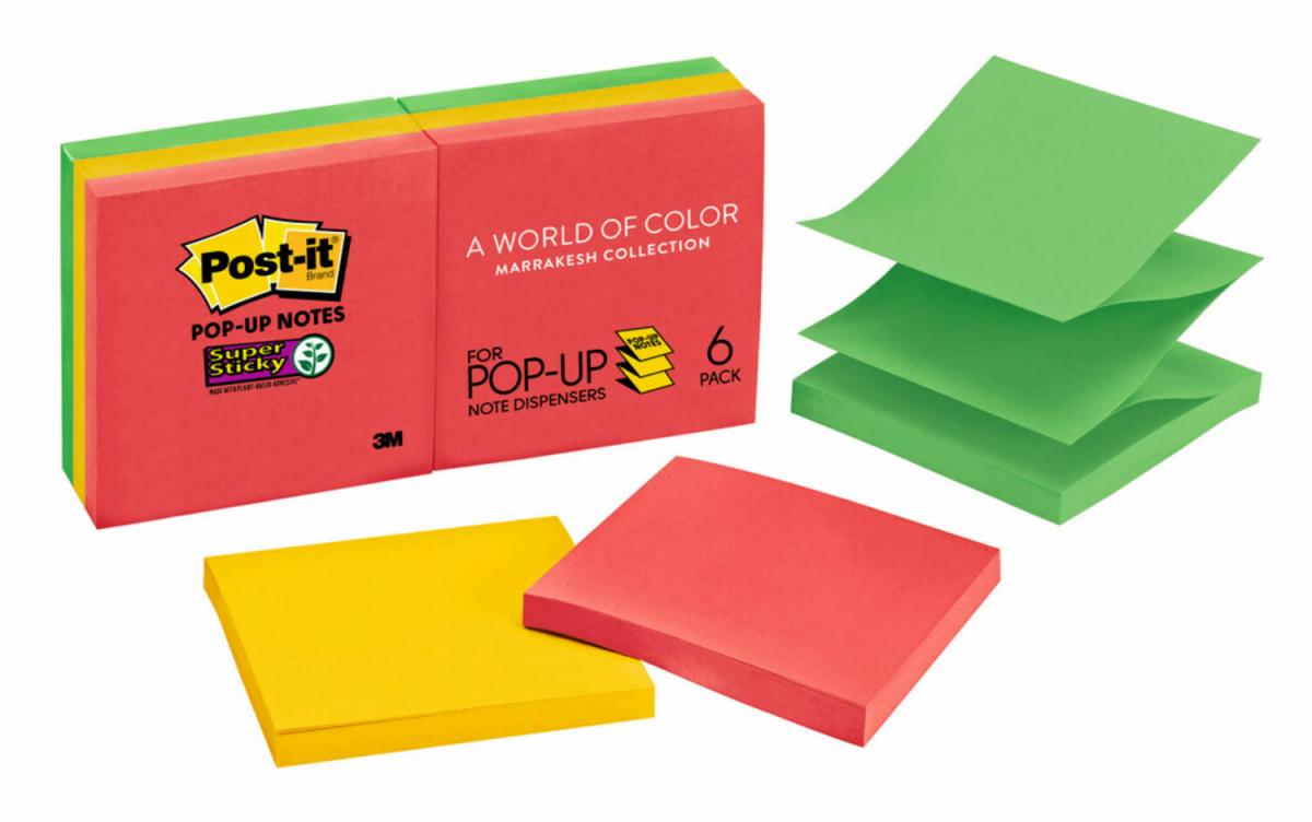 Post-it® Pop-up Super Sticky Notes R330-6SSAN, 3 in x 3 in, Marrakesh ...